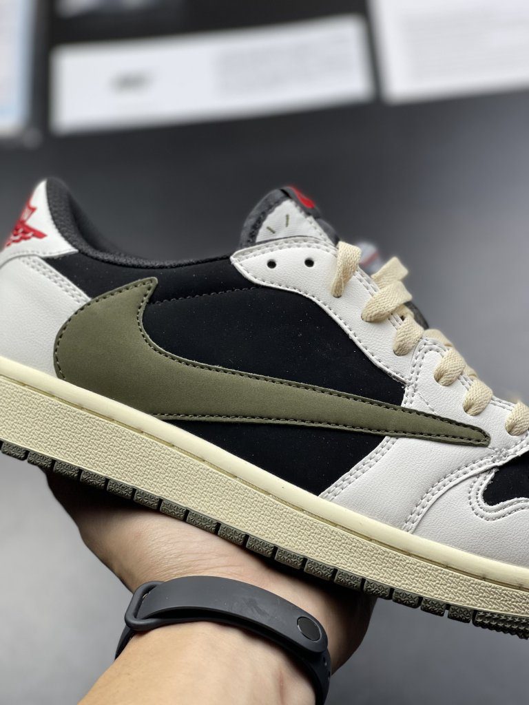 Giày Jordan 1 Low Travis Scott Olive - Jordan Xanh Rêu