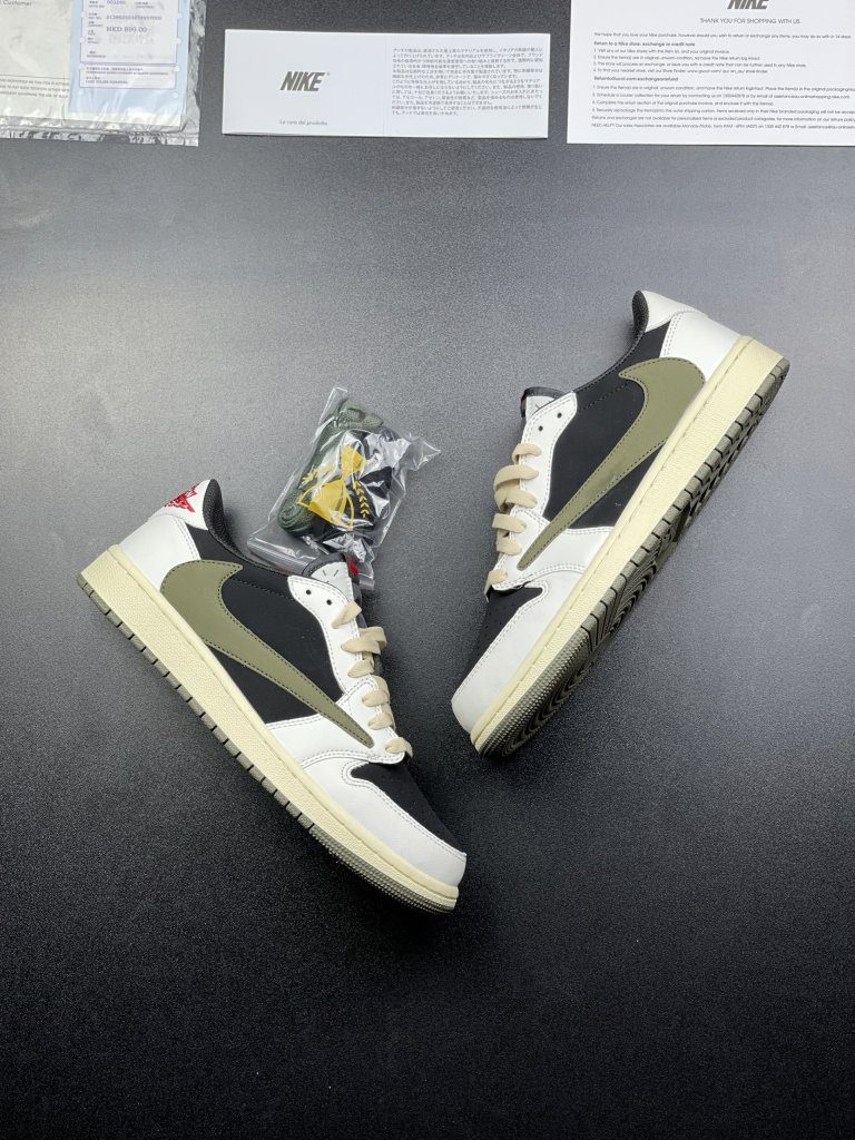 Giày Jordan 1 Low Travis Scott Olive - Jordan Xanh Rêu