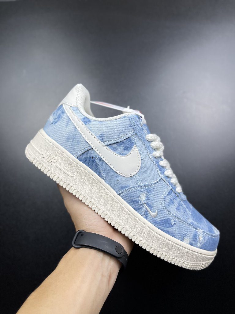 Nike Air Force 1 Denim Blue White - AF1 Xanh Loang