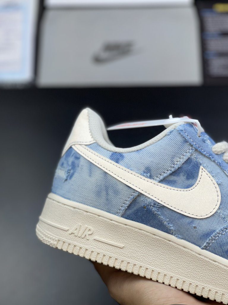 Nike Air Force 1 Denim Blue White - AF1 Xanh Loang
