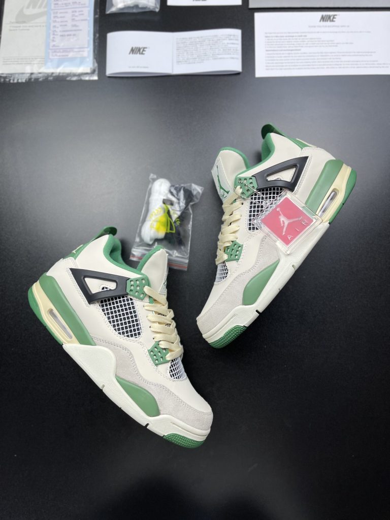 Nike Air Jordan 4 Retro Pine Green - Jordan 4 Trắng Xanh Lá