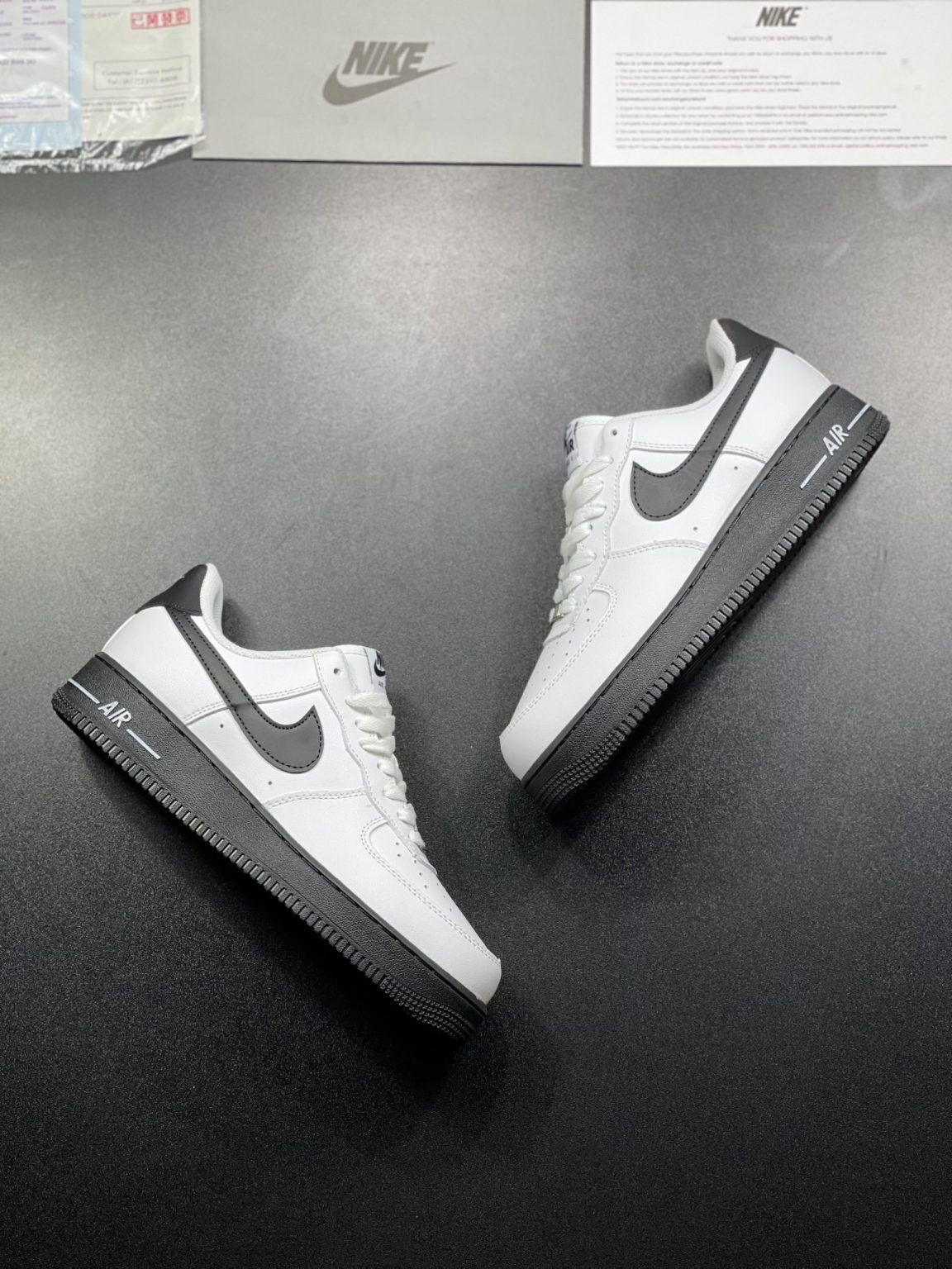 Nike Air Force 1 Low White Black Midsole - AF1 Đế Đen