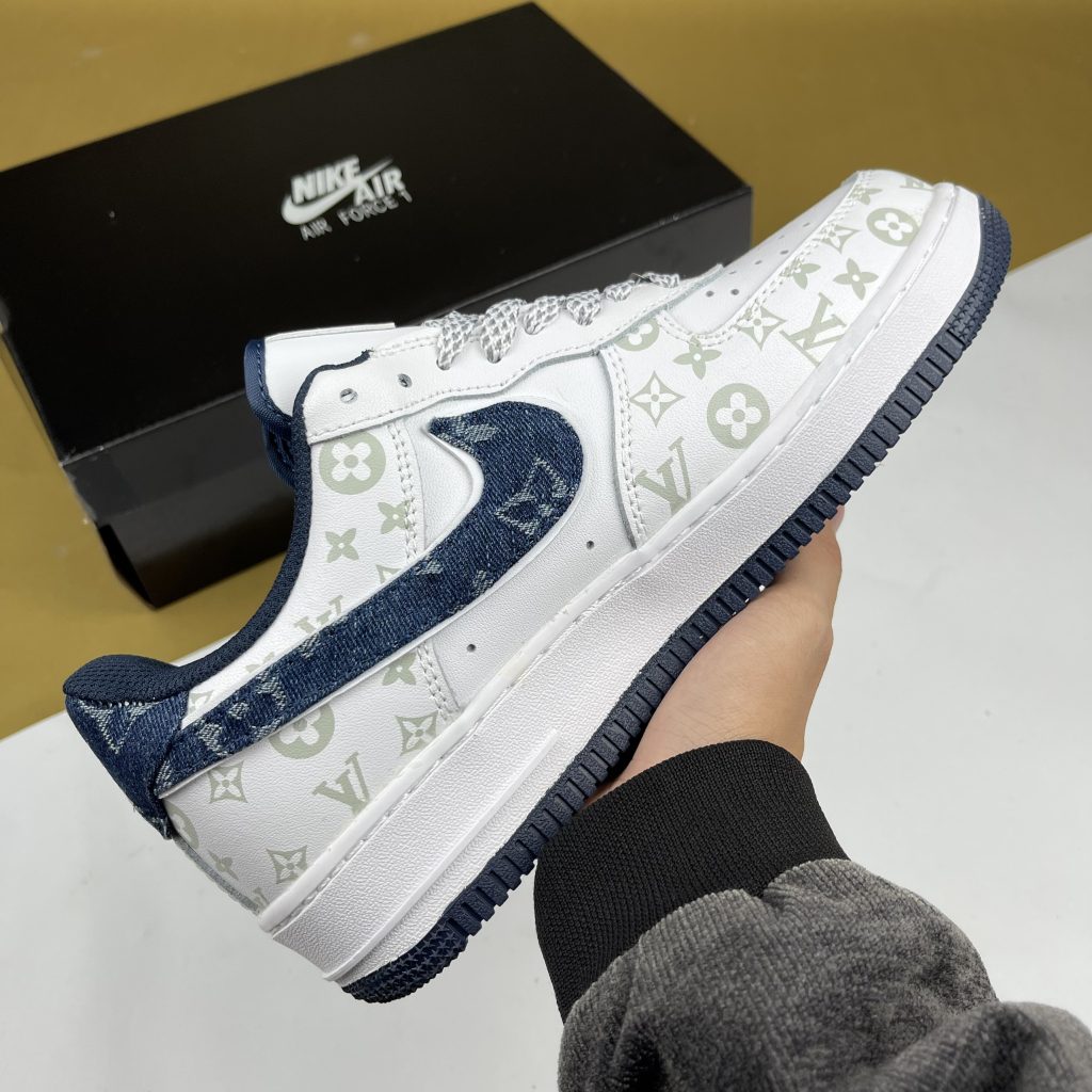 Giày Nike Air Force 1 Louis Vuitton White Blue - AF1 LV