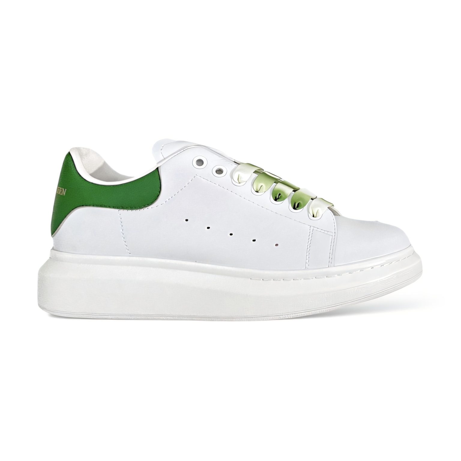 Giày Alexander McQueen White Green - McQueen Gót Xanh