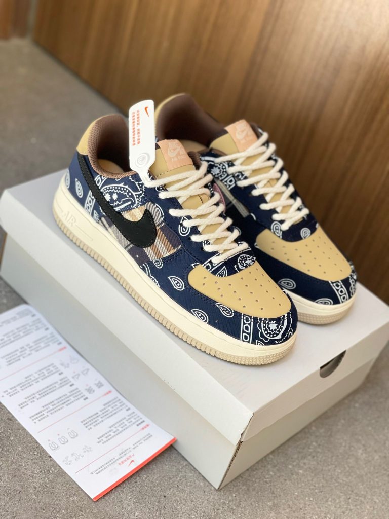 Giày Nike Air Force 1 Travis Scott Cactus Jack Nâu