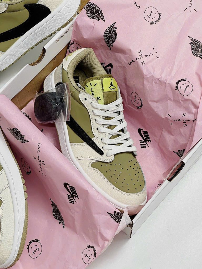 Giày Nike Jordan 1 Travis Scott Golf Olive Black FZ3124-200