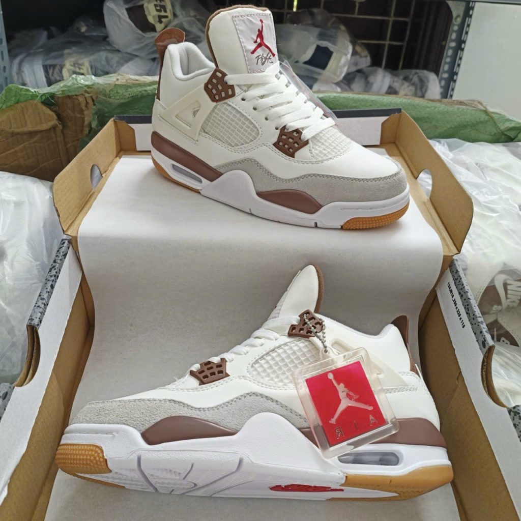 Giày Nike Air Jordan 4 Military Mocha - Jordan 4 Trắng Nâu
