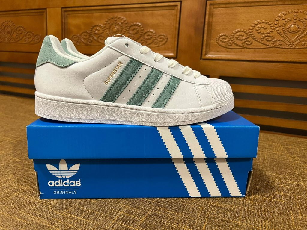 Giày Adidas Superstar Green Silver Metallic B41509