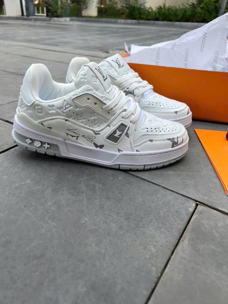 Giày Louis Vuitton LV Trainer 54 Pattern Gray White