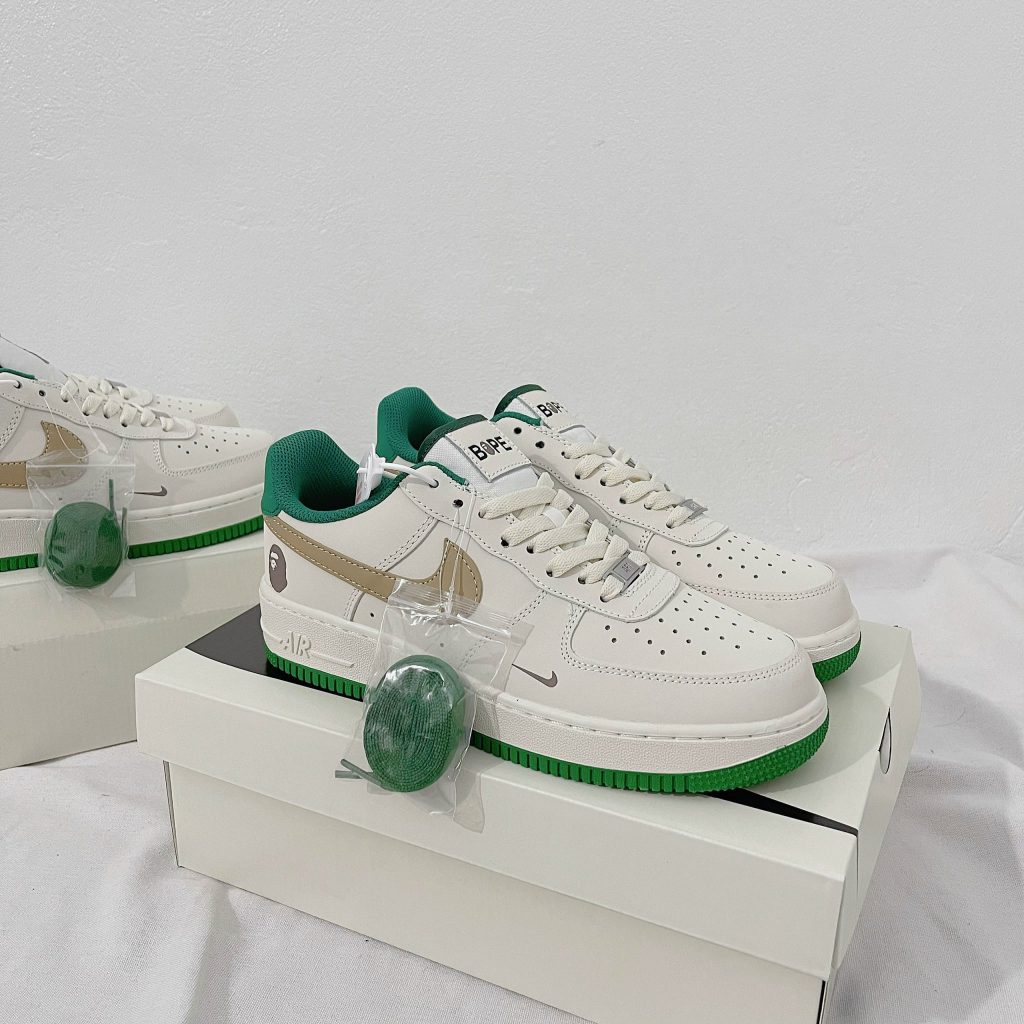 Giày Nike Air Force 1 07 BAPE Beige Green Yellow HX123-007