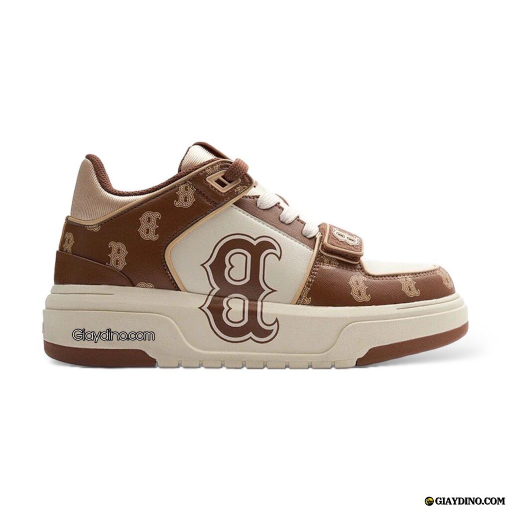Giày MLB Chunky Liner Mid Boston Monogram Brown 3ASXCLP3N